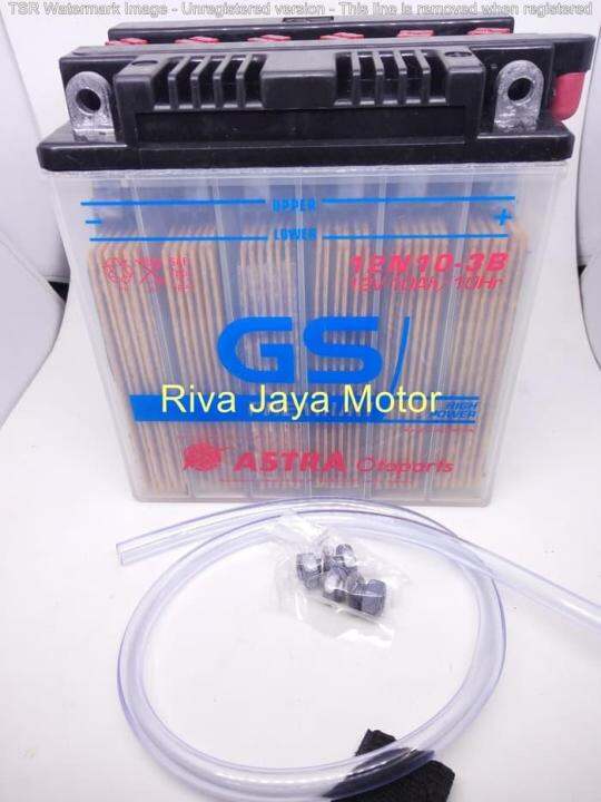 Aki Accu Basah 12N10-3b GS Astra Binter Mercy Vespa Roda Tiga Emergency ...