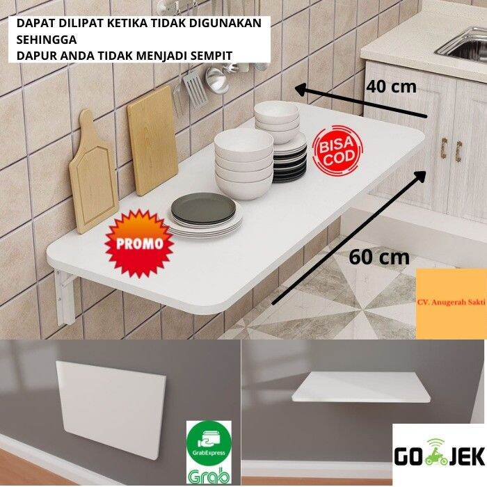 ASAK Meja Lipat Dinding / Meja Makan Model Modern Minimalis / Rak Bumbu ...