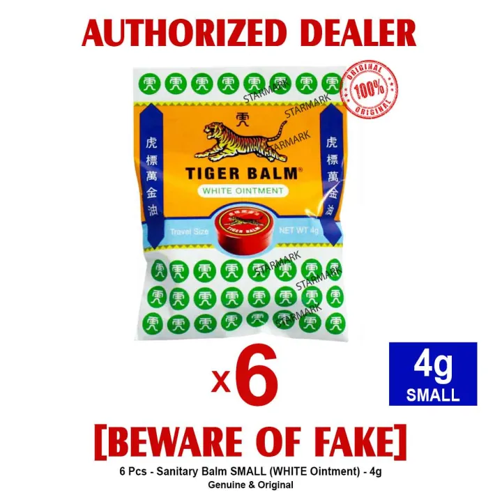 Tiger Balm Balms WHITE Ointment in Tin Can 4g SMALL Authentic - 6 Pcs ...