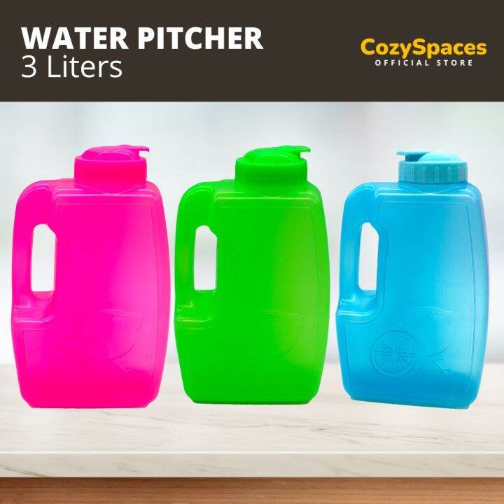 Plastic Water Pitcher | 3 Liter Portable Drink Container Jug - Cozy ...
