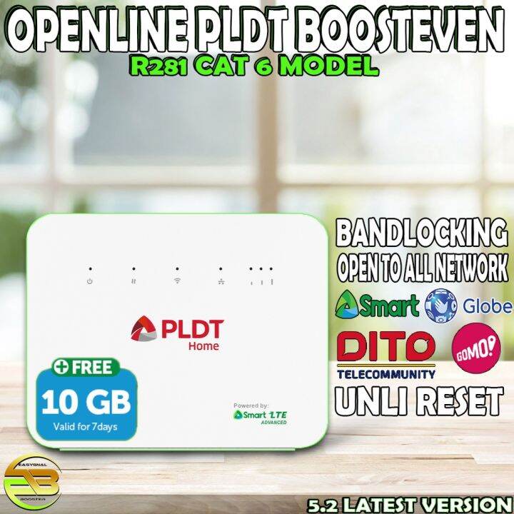 libreng pagpapadala PLDT R281 HOME Prepaid WIFI BOOSTEVEN CAT 6 Openline with SIMFREE10GB 5.2 ...