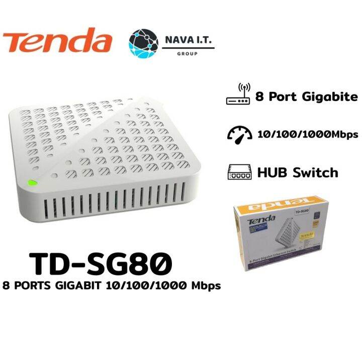 TENDA TD-SG80 SWITCH HUB (สวิตซ์ฮับ) 8 PORTS GIGABIT 10/100/1000 Mbps ...