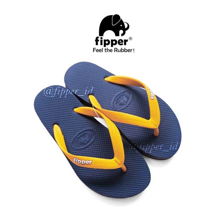 Sandal Fipper Slick Original for Man & Woman (Unisex) - Navy & Yellow ...