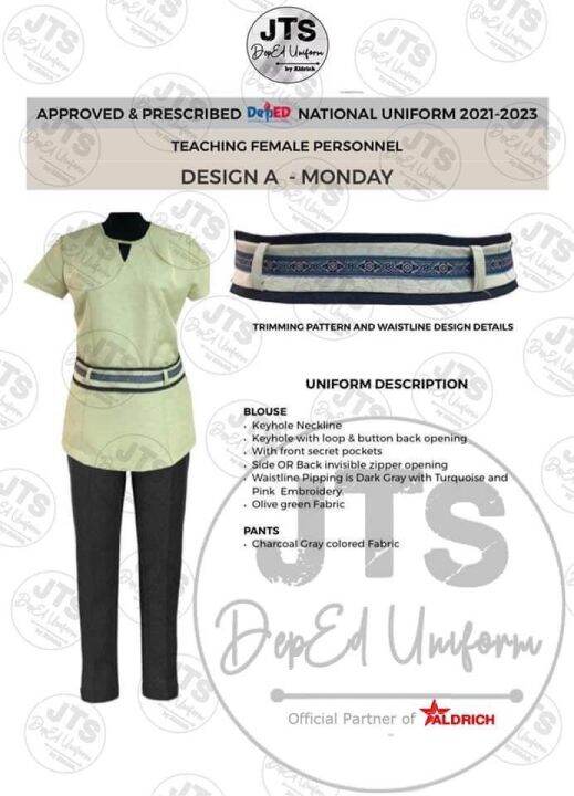 DepEd Prescribed FEMALE UNIFORM SET (2021) | Lazada PH
