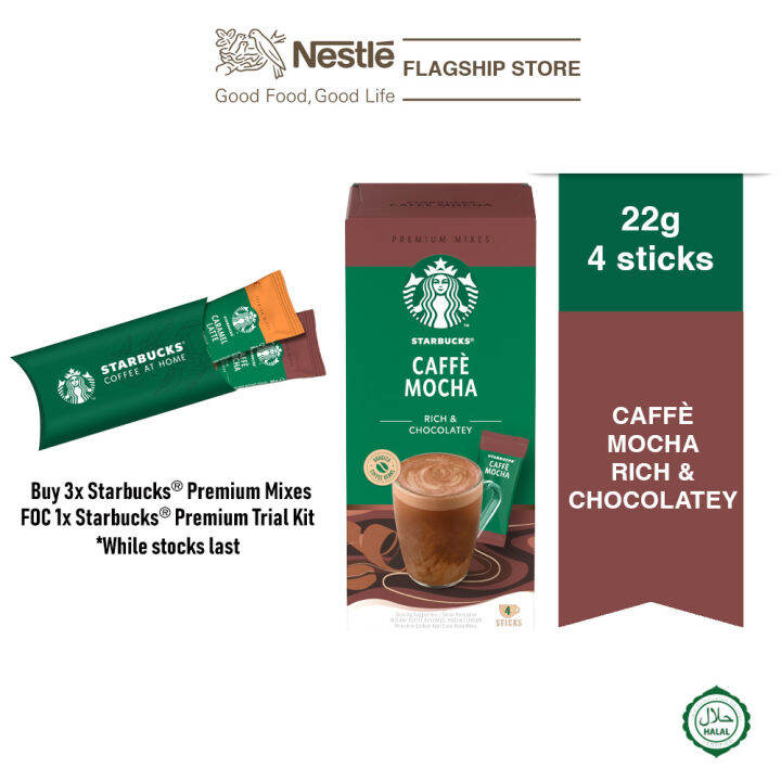STARBUCKS Caffe Mocha Premium Instant Coffee 4 sticks 22g | Lazada
