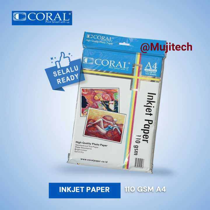 CORAL INKJET PAPER A4-110 Gsm 100 lembar | Lazada Indonesia