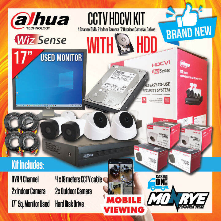 DAHUA PACKAGE CCTV HDCVI KIT Brand New / DVR 4 Channel WITH HDD / 2 x ...