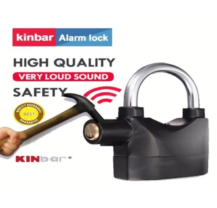 COD Kinbar Alarm Padlock Anti Theft for Door Motor Bike Car 110db Anti ...