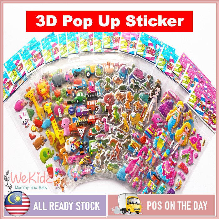 [WeKidz] 3D Sticker Pop Up Sticker Cartoon Sticker Kids Sticker | Lazada