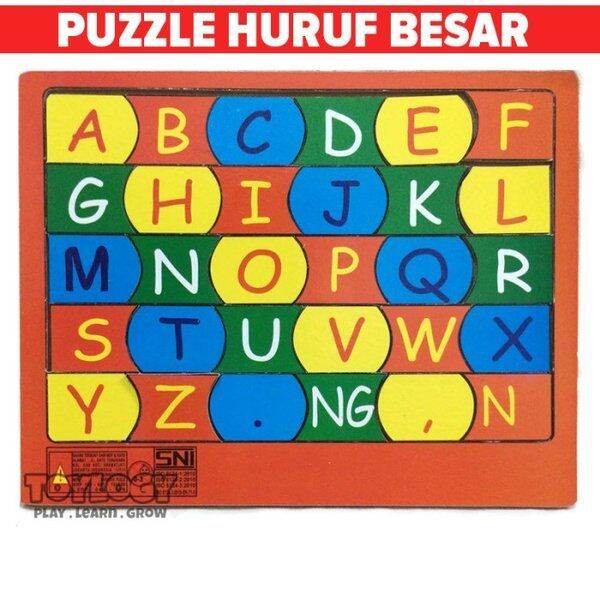 Puzzle Kayu Anak Klasik Huruf Besar Abjad Alphabet Kapital Mainan ABC ...