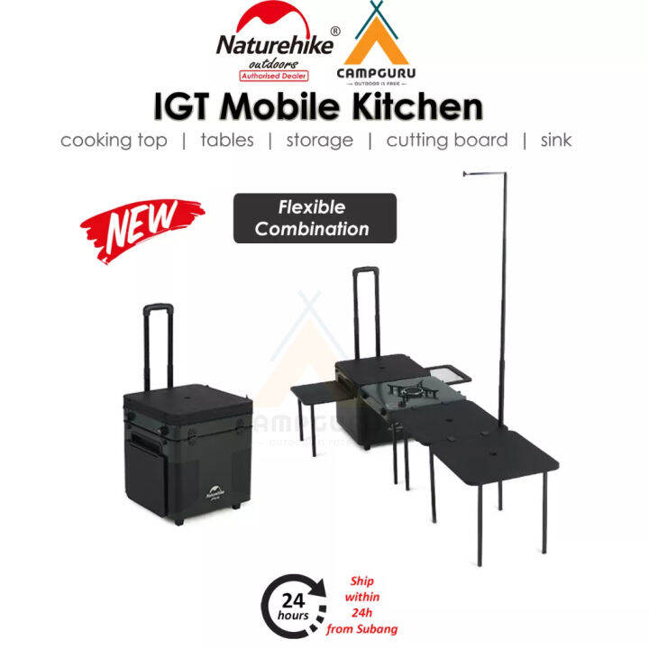 Naturehike IGT Outdoor Mobile Kitchen Working Table Box Trolley Storage ...