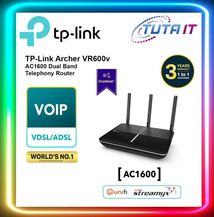TP-Link Archer VR600v AC1600 WLAN Telephony DSL Router | Lazada