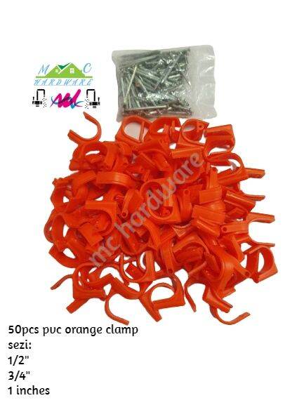 MC HARDWARE M-7252 Pvc Clamp orange Pvc Clamp orange electrical water ...