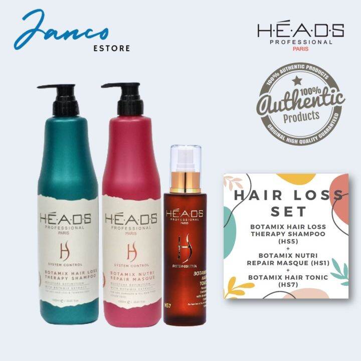 Heads Professional PARIS BOTAMIX Shampoo Set 1000ml Hair Loss Dandruff ...