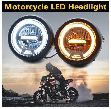 Universal Motorcycle LED Headlight-Headlight cafe racer and Scrambler ...