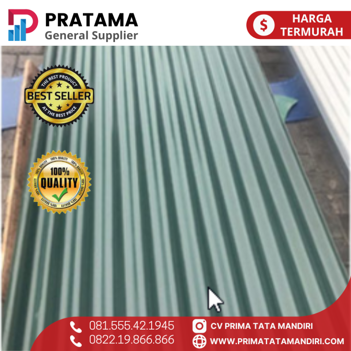 SENG GELOMBANG SNI / atap SENG WARNA PPGL 0.2mm / hijau / surabaya | Lazada Indonesia