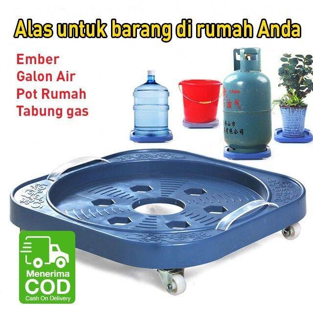 Alas dasar tatakan Dudukan Tabung kompor Gas rak roda galon pot bunga ...