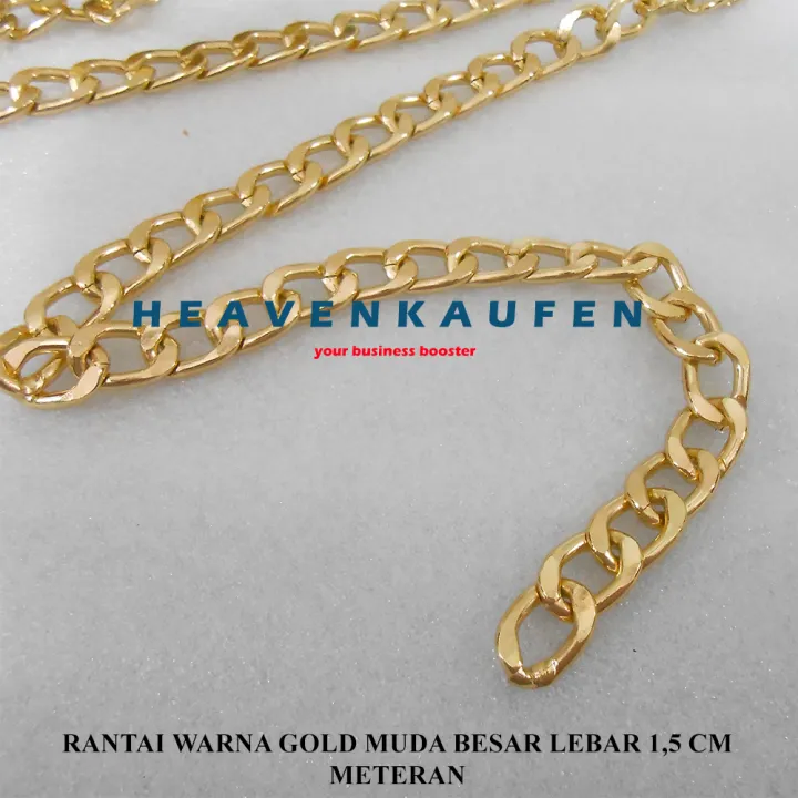 Rantai Tas Wanita Besar Lebar 1,5 cm Tebal 3,5 mm Warna Gold Muda Harga ...