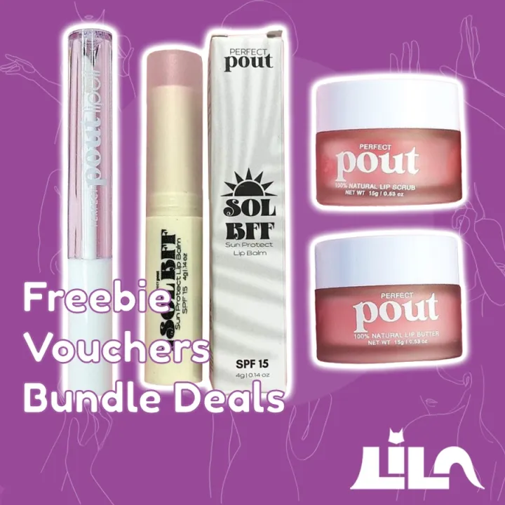 Vegan Lip Scrub, Lip Oil, Lip Butter, and Sol BFF by Perfect Pout ...