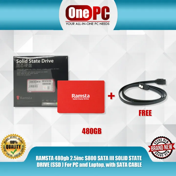 RAMSTA 480gb 2.5inc S800 SATA III SOLID STATE DRIVE (SSD ) For PC and ...