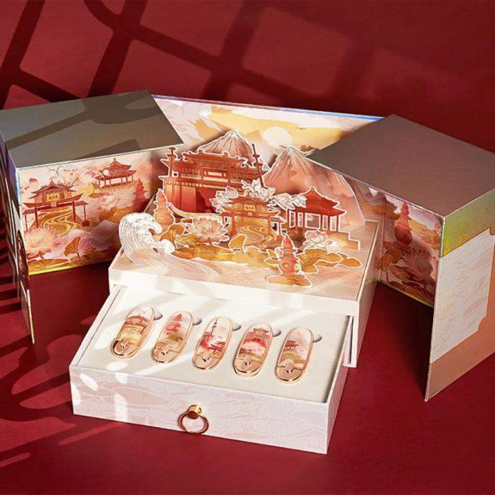 Beauty Women Cosmetic Set Five Lipstick Gift Box Chinese Ancient Style ...