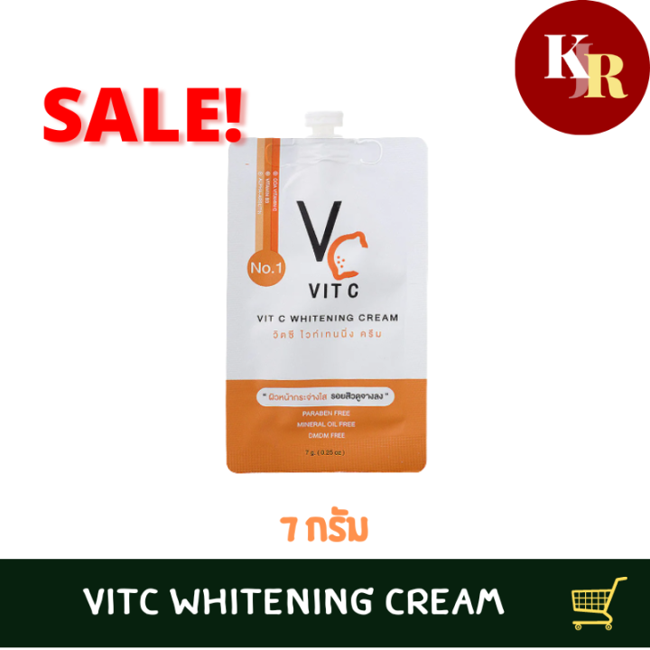 VITC Whitening Cream 7g ครีมวิตามินซีบำรุงผิวหน้า จากวิตซี เนื้อสัมผัส ...
