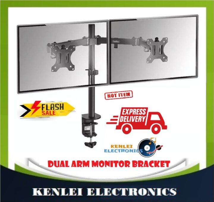 KENLEI DUAL GAMING LED MONITOR MOUNT / BRACKET C-Clamp ONLY 13KG per ...