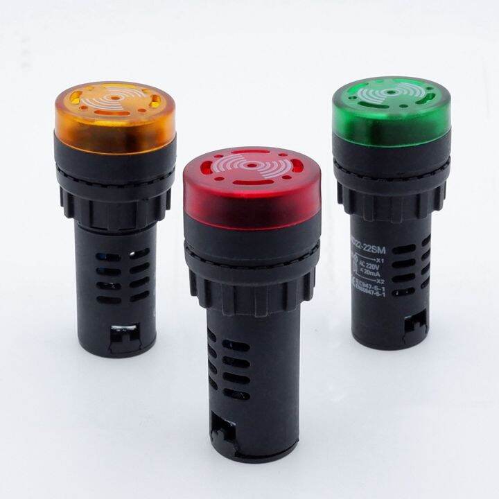 Buzzer 22mm 16mm Flash LED Alarm Indicator Light Signal Lamp low ...