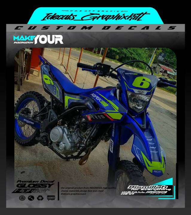 00406 sticker decals fullbody yamaha wr155 tema garis stabilo simpel ...