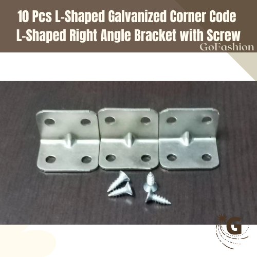 10 Pcs L-Shaped Galvanized Corner Code L-Shaped Right Angle Bracket ...