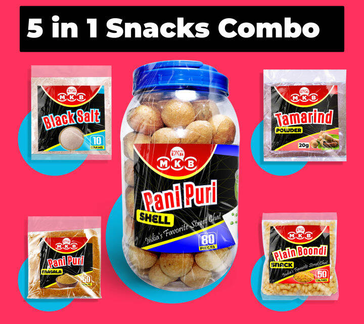 Pani Puri with Masala 50g (Mother Know's Best 5 in 1 Indian Snacks ...