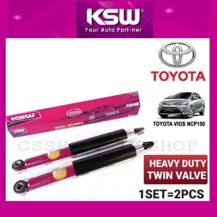 KSW TOYOTA VIOS NCP150 ( 13- 2019 ) ABSORBER REAR GAS 1SET=2PCS KSW HEAVY DUTY TWIN VALVE ...