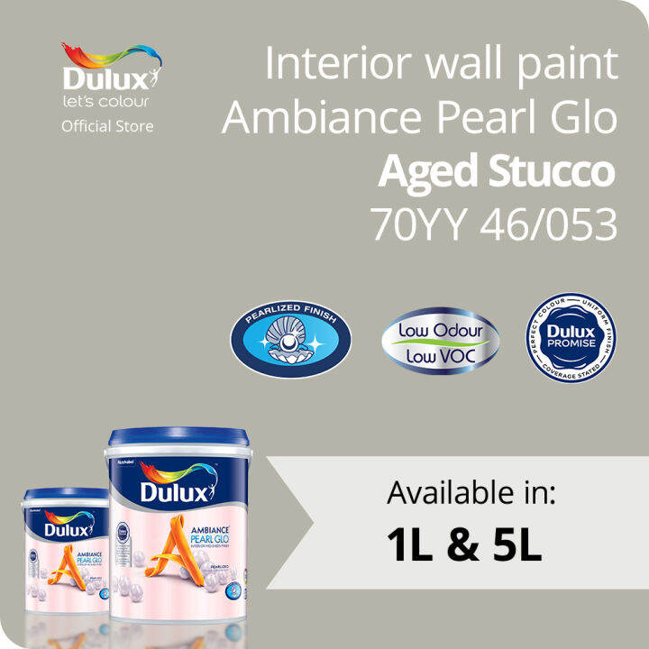 Dulux Ambiance Pearl Glo - Aged Stucco (70YY 46/053) (Low Odour ...