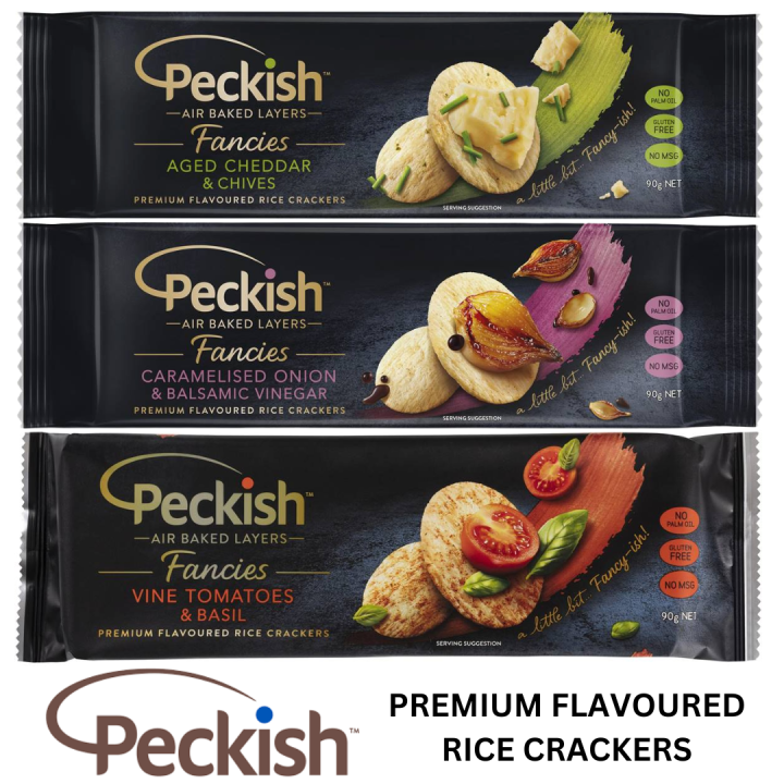 PECKISH FANCIES AIR BAKED PREMIUM FLAVOURED LAYERS RICE CRACKERS [FR ...