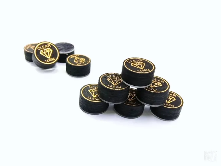 1PC. DIAMOND "CLEAR" AND LAMINATED (Color BLACK) CUE TIP for Pool ...