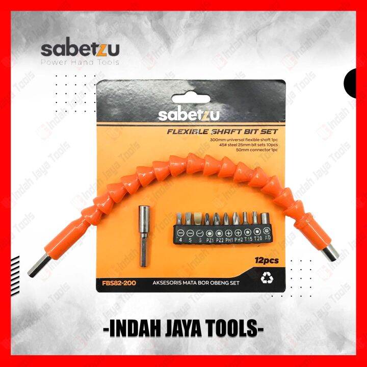 SABETZU FBS82-200 Flexible Extension SET 12 Mata Kepala Bor Obeng ...