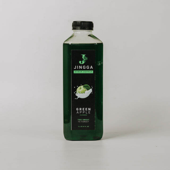 JINGGA Green Apple Syrup 1000 ml - Sirup Flavour Apel HIjau Untuk ...