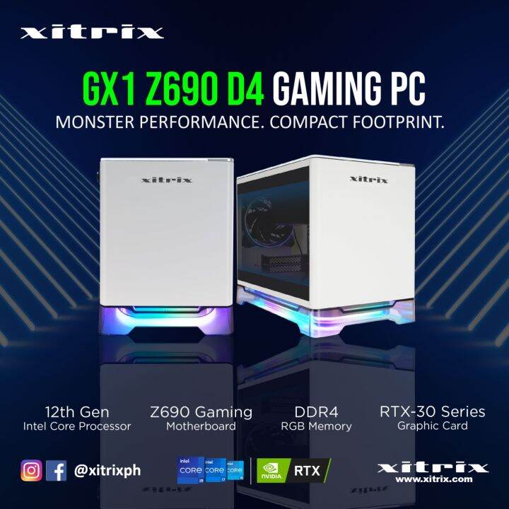 Xitrix GX1-Z690 DDR4 ITX Gaming PC ( 12th Gen Processor; AIO Liquid ...