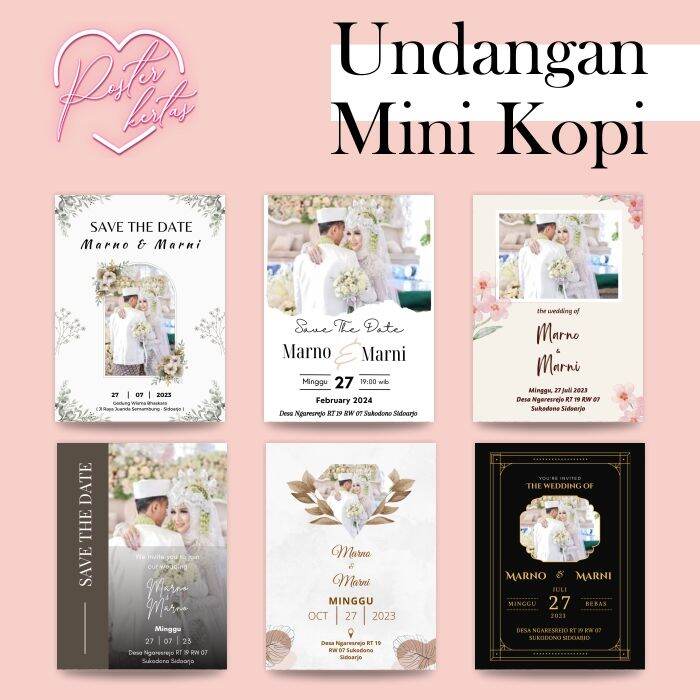 UNDANGAN PERNIKAHAN WEDDING MINI KOPI UNDANGAN NIKAH MINIMALIS MURAH ...