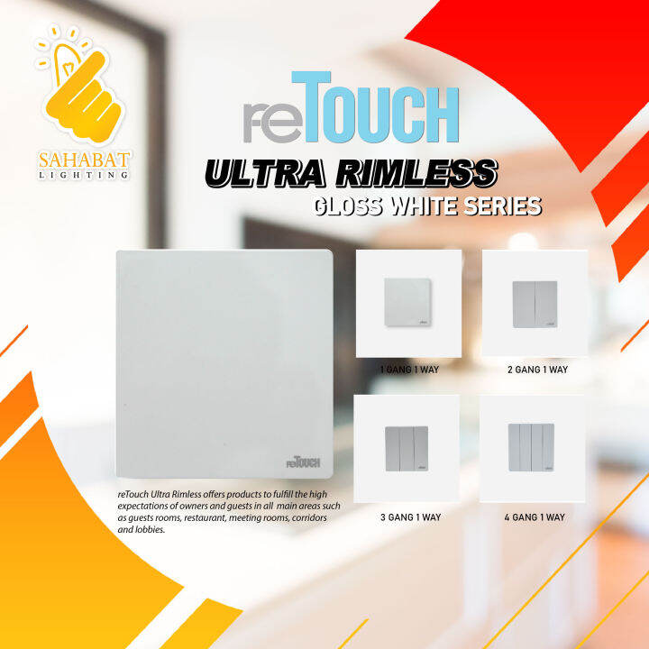 reTouch Ultra Rimless Series Switches [GLOSS WHITE] | Lazada