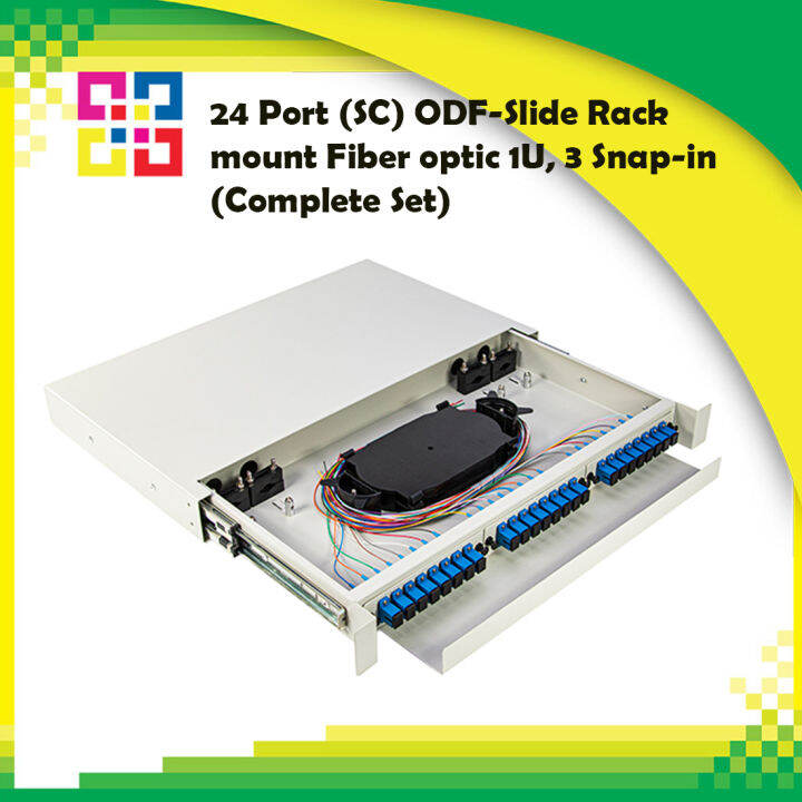 24 Port (SC) ODF-Slide Rack mount Fiber optic 1U, 3 Snap-in (Complete Set) | Lazada.co.th
