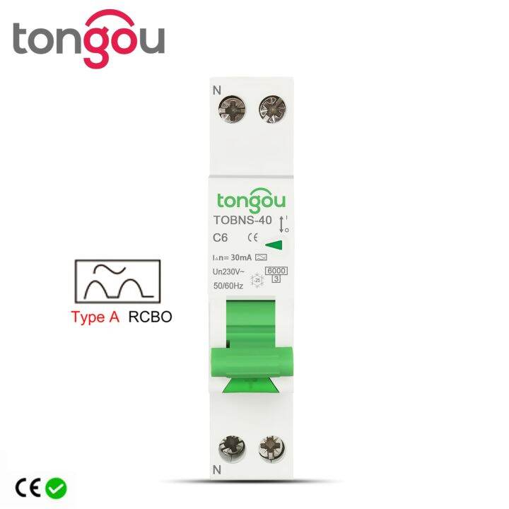 Type A 6KA 18mm RCBO 40A 10mA 30mA Residual Current Circuit Breaker ...