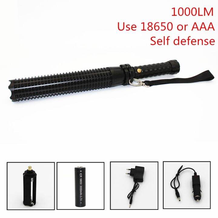 Powerful Retractable 4W Q5 LED 1000LM Flashlight Tactical Torch Baton ...