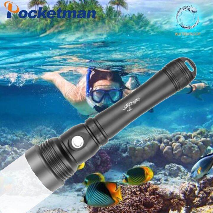 Swimming Diving Flashlight Led Torch Waterproof Underwater 100M Power ...