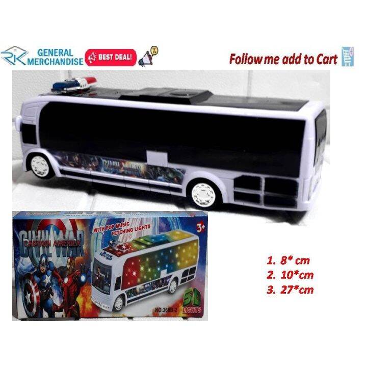 Civil War bus avenger sound and light battery operated toys for kids 28 ...