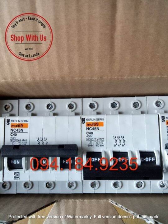 Schneider - Merlin Gerin - Multi9 - Cầu dao tự động aptomat NC45N C40 3P - Automat 3P 40A 4.5kA ...