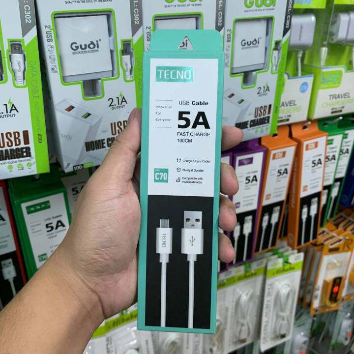 Original Tecno Fast Charge Micro Android Data Usb Cable 5A | Lazada PH