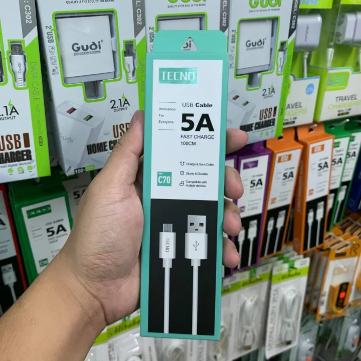 Original Tecno Fast Charge Micro Android Data Usb Cable 5A | Lazada PH