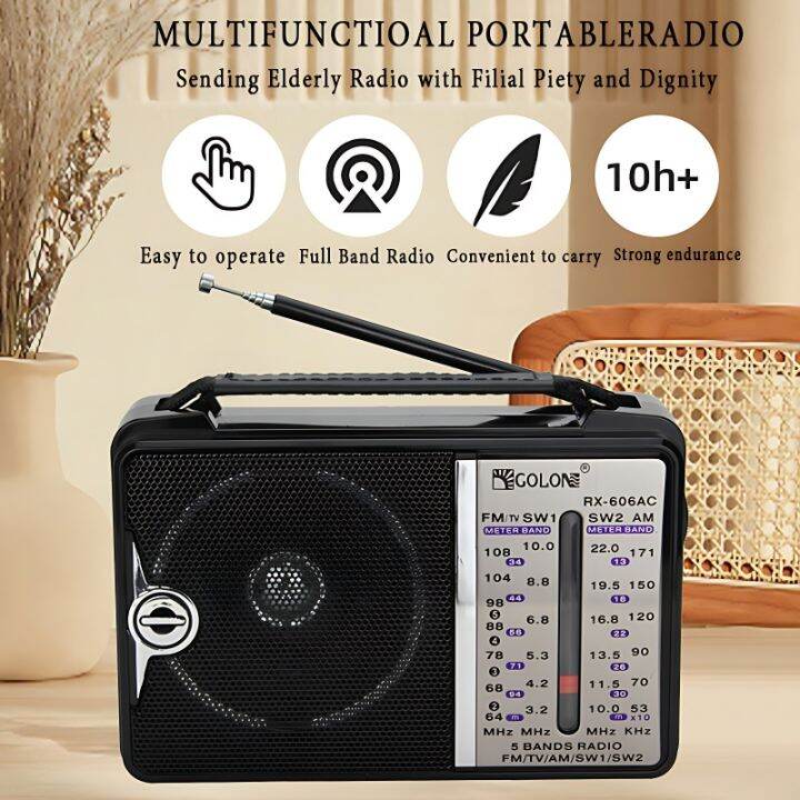 SW-606AC Radios FM/AM/SW1/SW2 4 Band Portable Radio Multiband Radio Receiver | Lazada