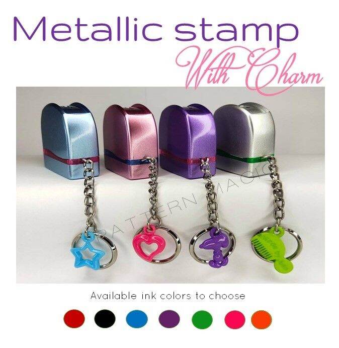 Personalized Stamp customized rubber stamps METALLIC pre inked self ...
